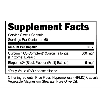 Curcumin C3 Complex ® | 60 Capsules – Transparent Labs