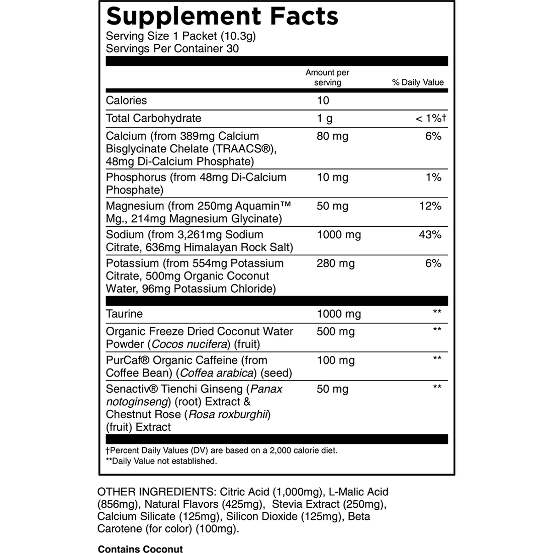 Hydrate Black – Caffeinated Electrolyte Powder – Transparent Labs
