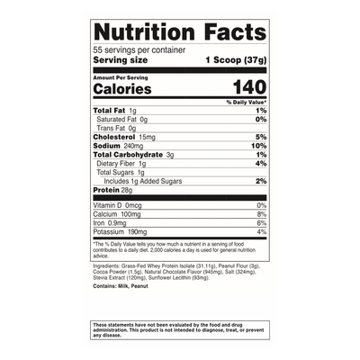 4lb Tub of 100% Grass-Fed Whey Protein Isolate Powder - Transparent Labs